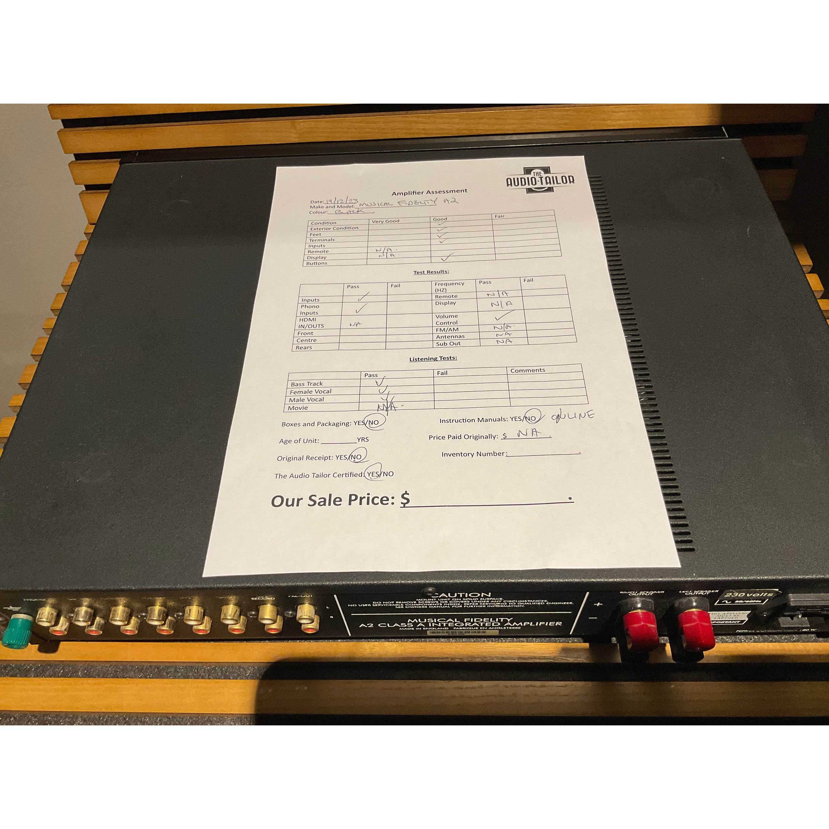 Musical Fidelity - A2 - Integrated Amplifier (Trade-In) with warranty ...